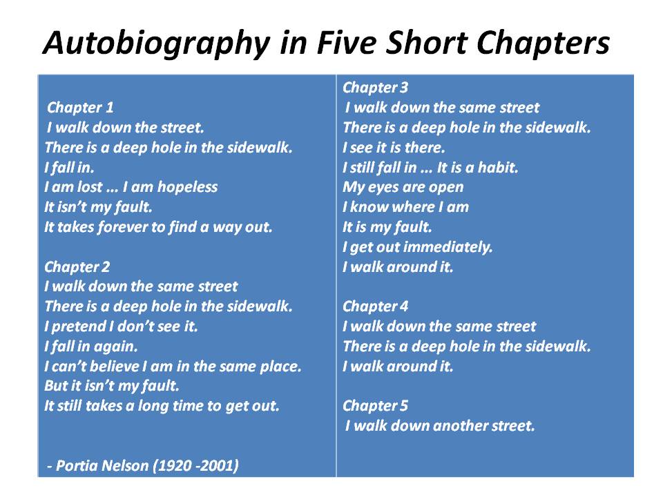 Autobiography in Five Short Chapters – LeadSource coaching